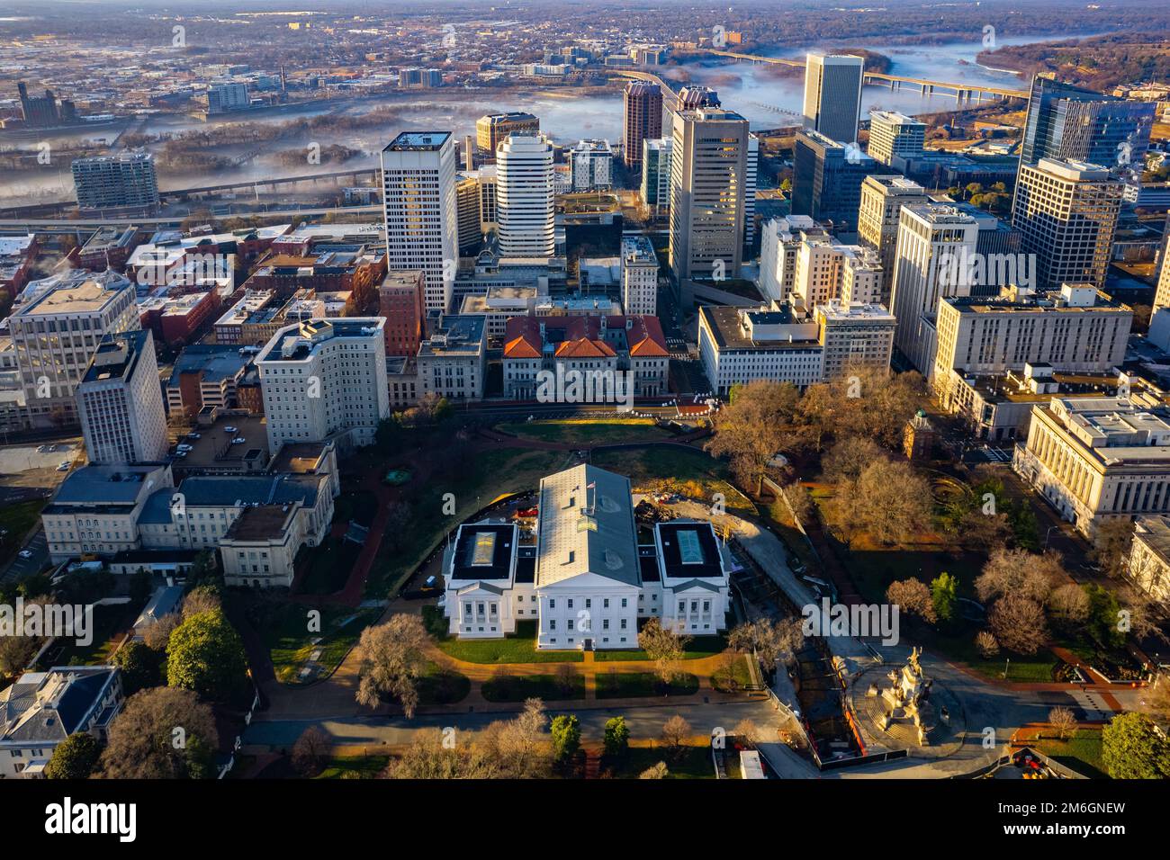 An aerial view of downtown by James River Stock Photo - Alamy
