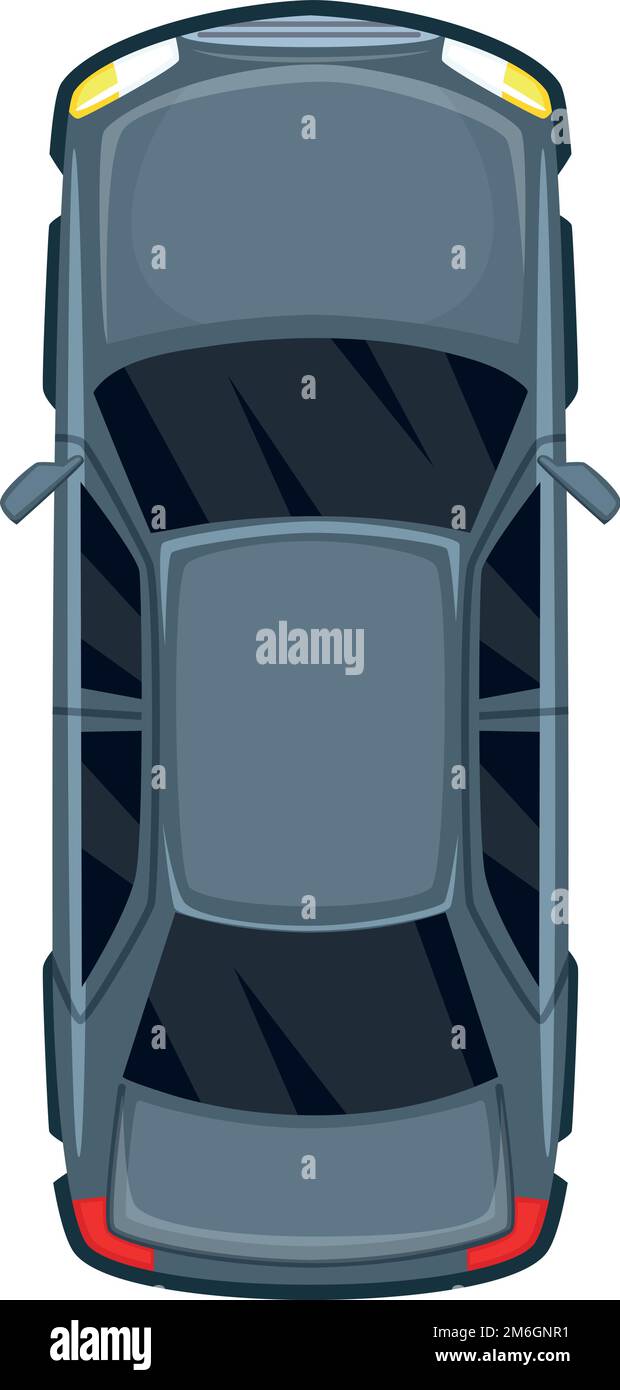 Gray sedan top view. Cartoon car icon Stock Vector Image & Art - Alamy
