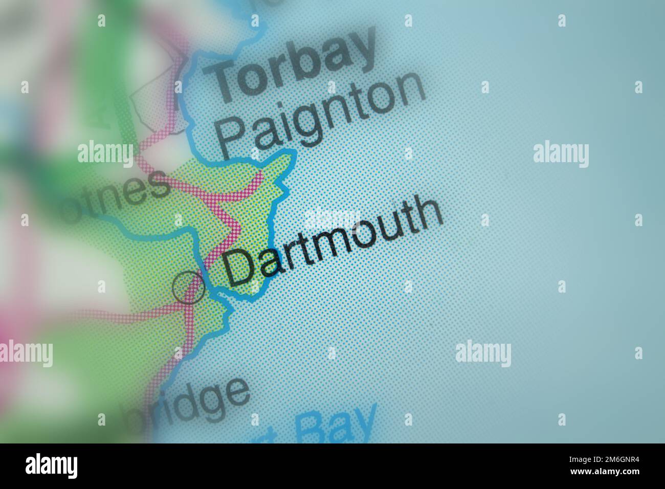 Dartmouth, United Kingdom atlas map town name - tilt-shift Stock Photo ...