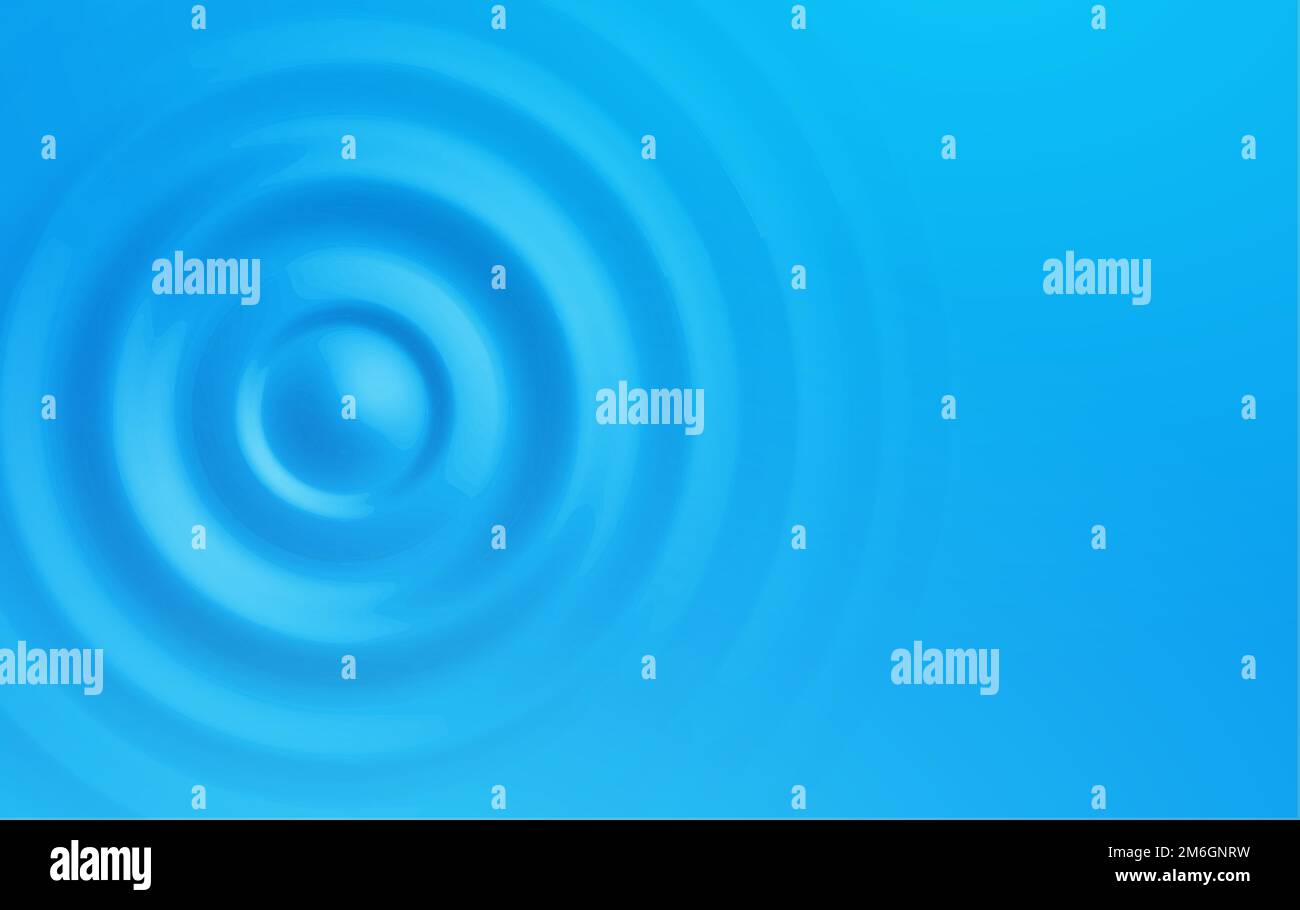 Water wave ripple effect on a blue background. Circular wave top view ...