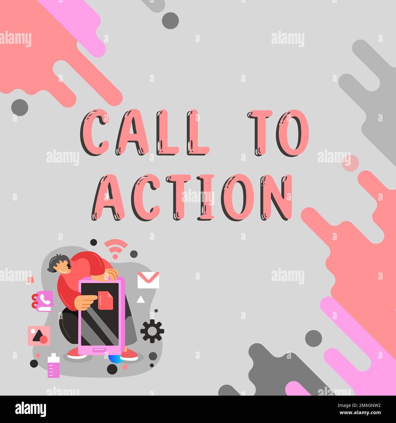Text showing inspiration Call To Action. Business concept Encourage ...