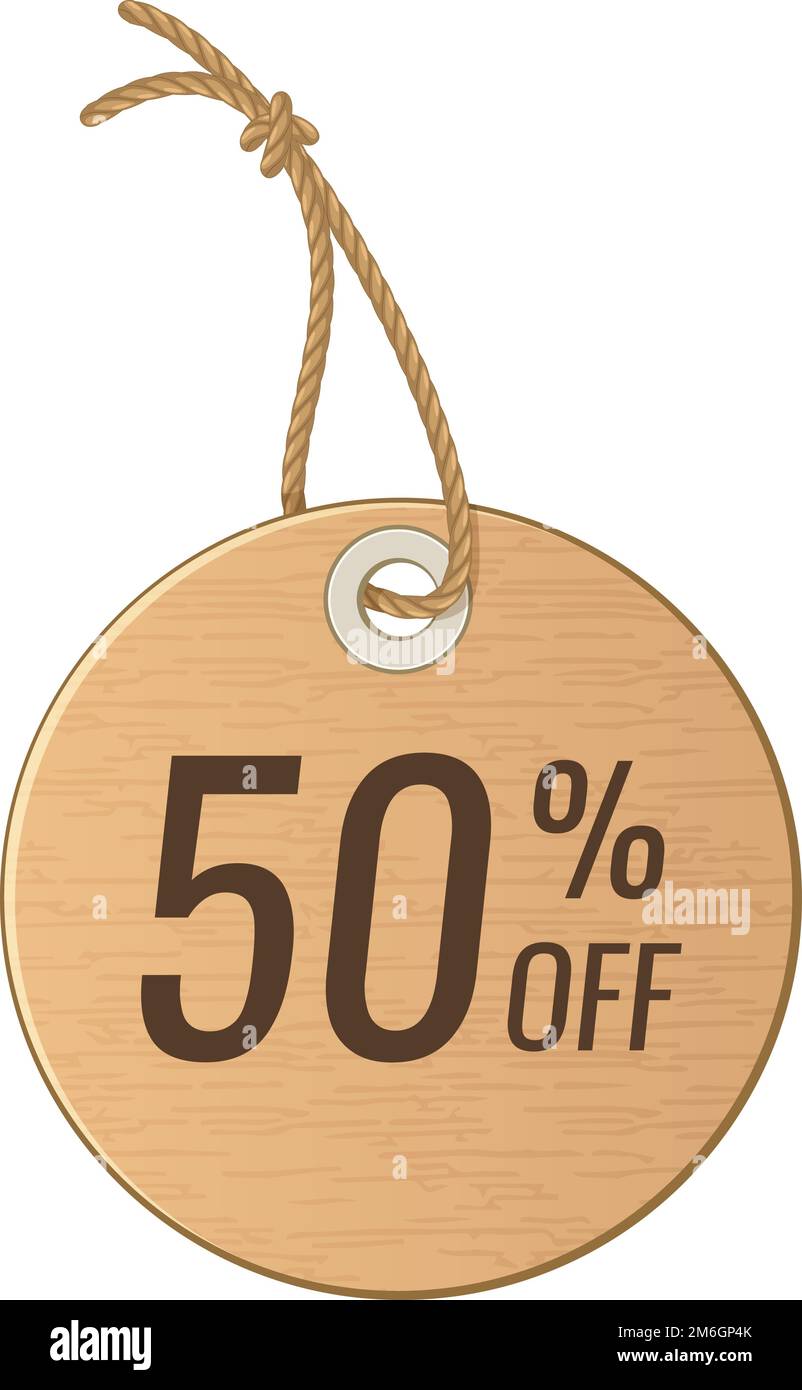 Round discount label. Craft retail tag mockup Stock Vector Image & Art ...