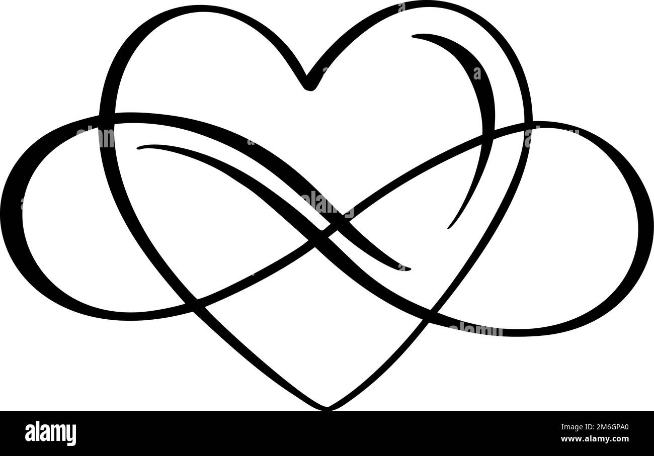 Vector heart love sign forever. Infinity valentine day romantic symbol ...