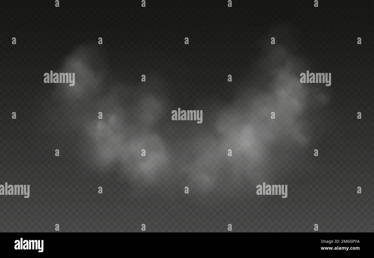 Fog or smoke isolated on transparent background. Realistic smog, haze ...