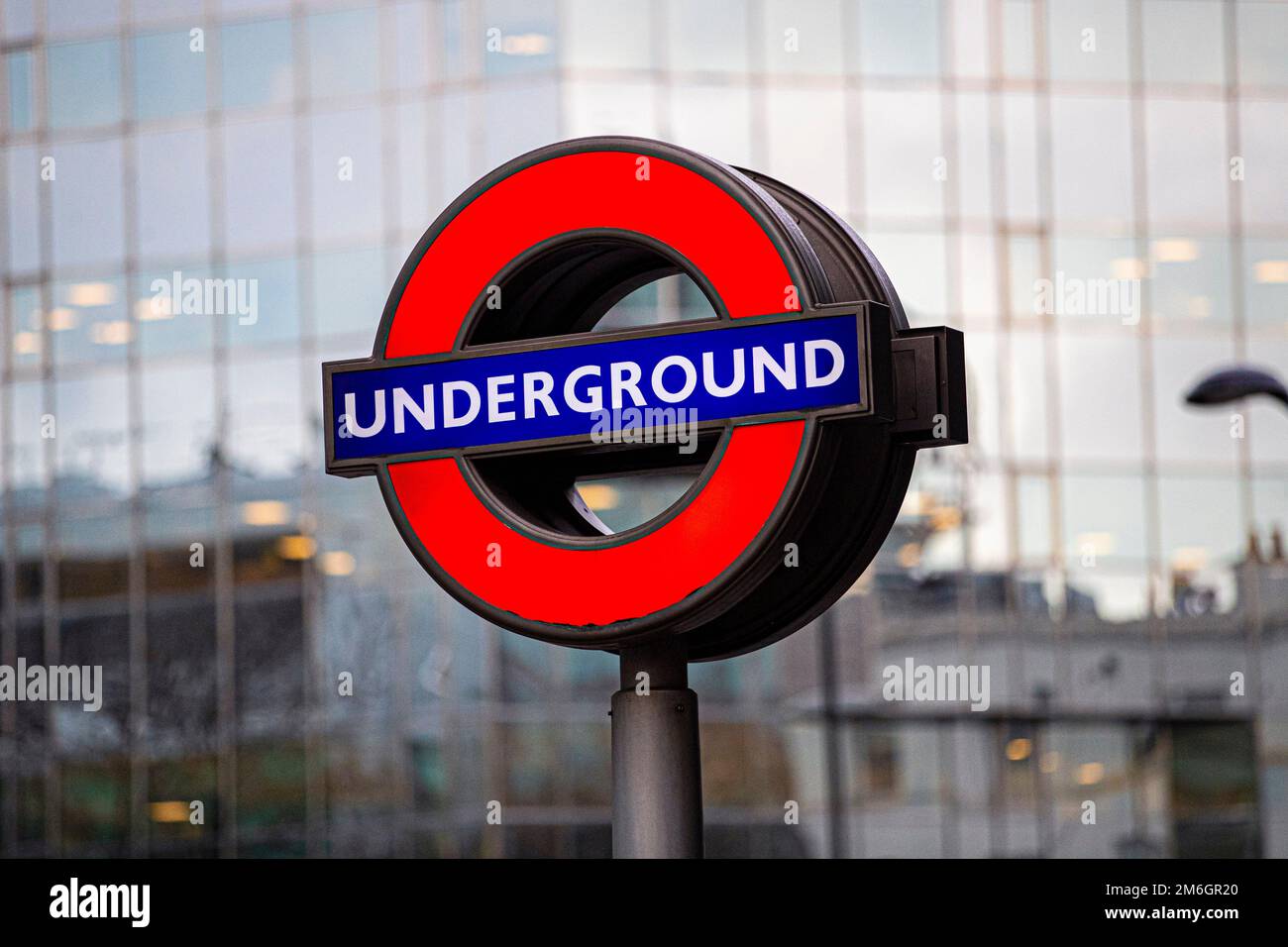 The Iconic London Underground sign is seen in Central London, United ...