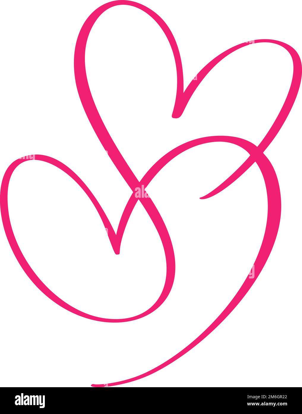 Red Vector Love Two Hearts Logo Sign Romantic Illustration Symbol