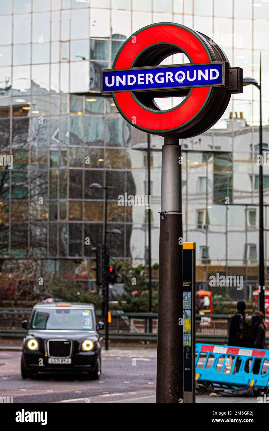 The Iconic London Underground sign is seen in Central London, United ...