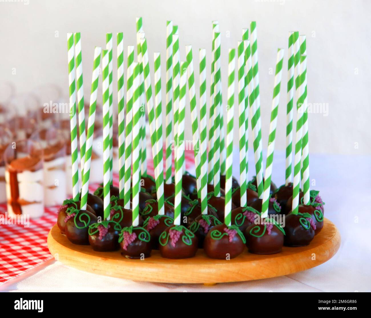 Chocolate candy on sticks Stock Photo - Alamy