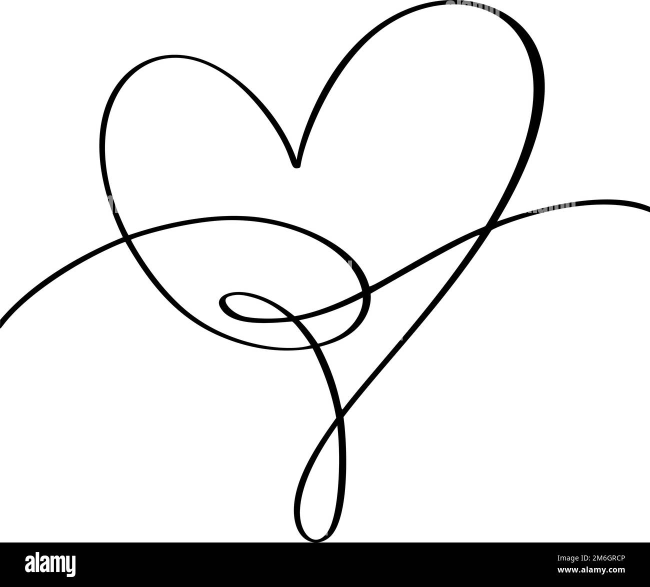 Vector curly heart love sign forever. Infinity romantic symbol linked ...