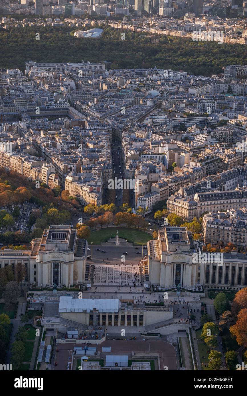 Panorama Aerial View - Skyline of Paris, France. A view from the top ...