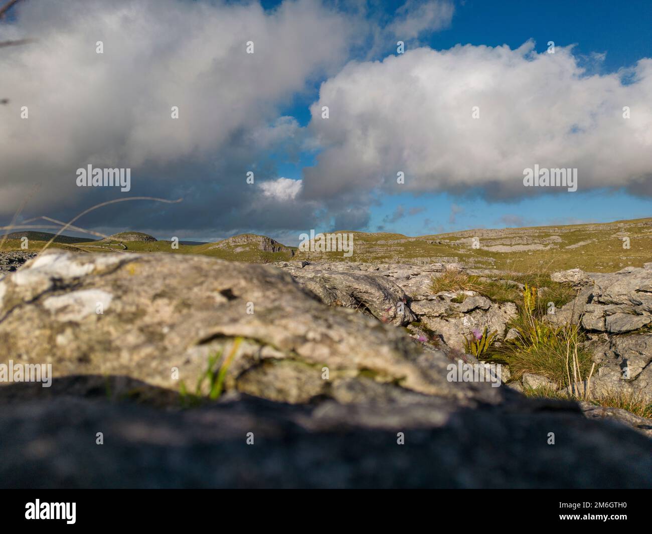 Aerial views of Limestone Pavement near Malham Stock Photo - Alamy