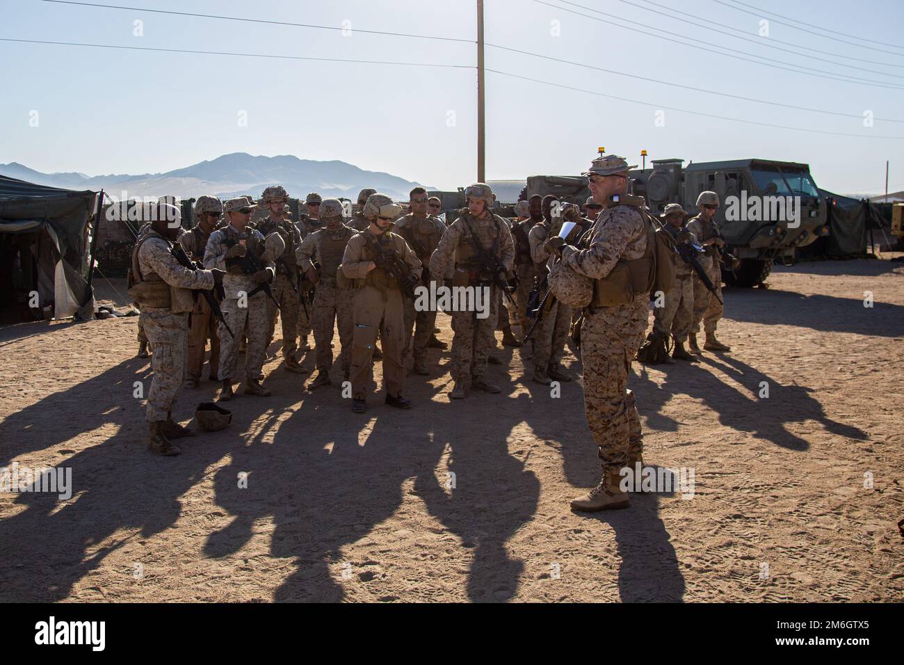 U.S. Marines with Marine Wing Support Squadron (MWSS) 273 stand in ...