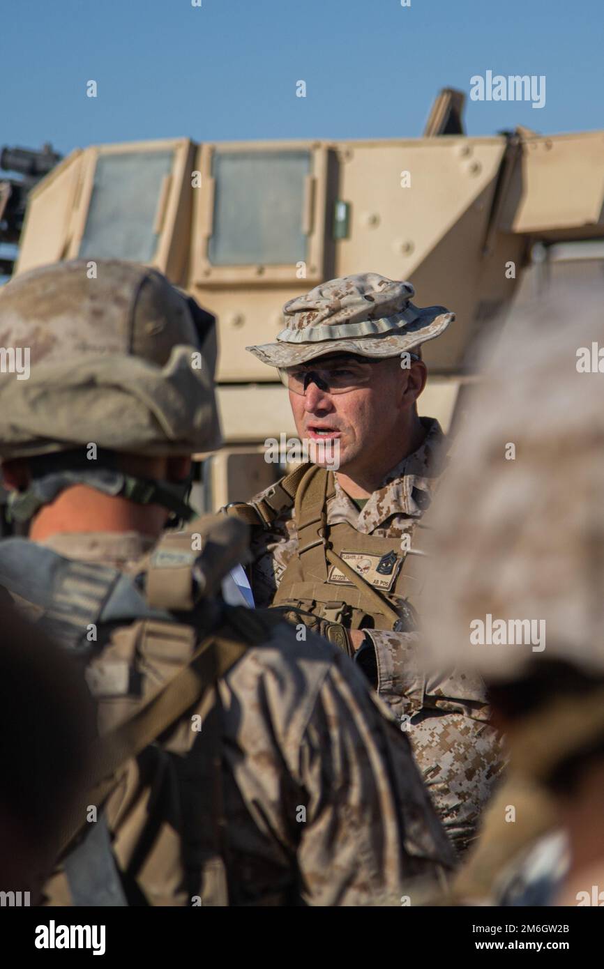 U.S. Marine Corps 1st Sgt. Joshua Flesher, company first sergeant with ...