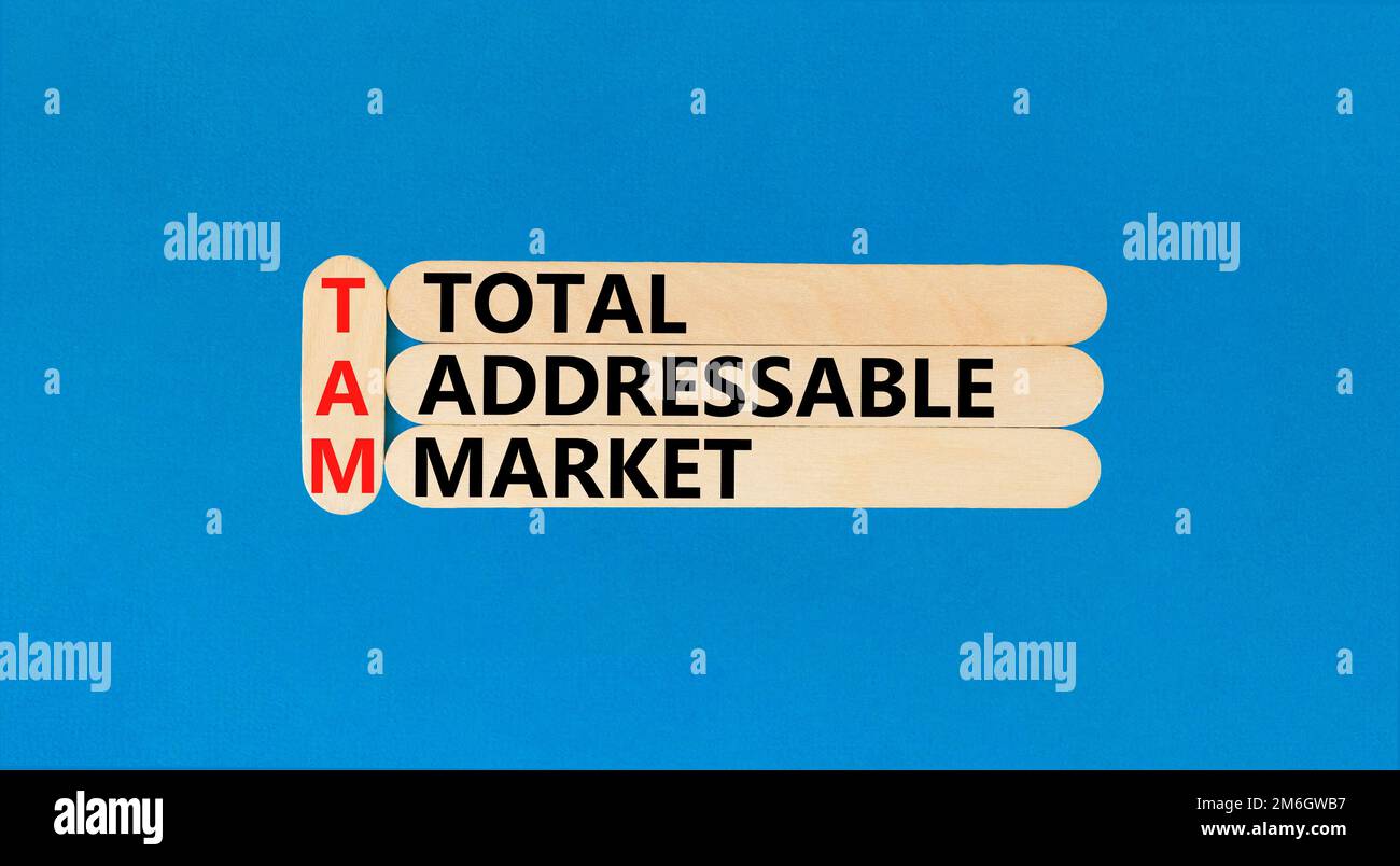 TAM total addressable market symbol. Concept words TAM total ...