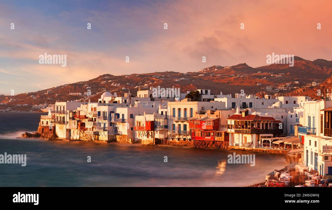 Mykonos greek island sunset view hi-res stock photography and images ...