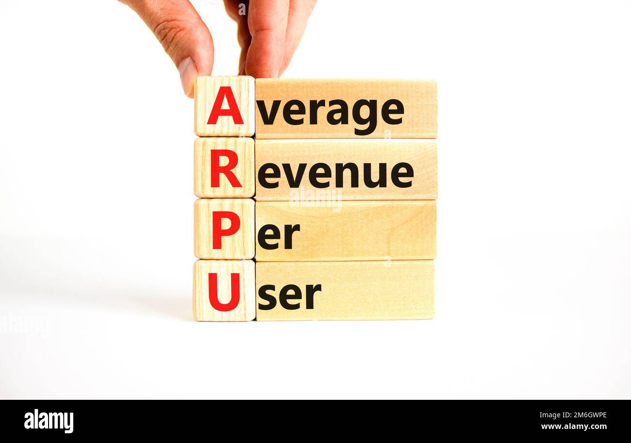 ARPU average revenue per user symbol. Concept words ARPU average ...