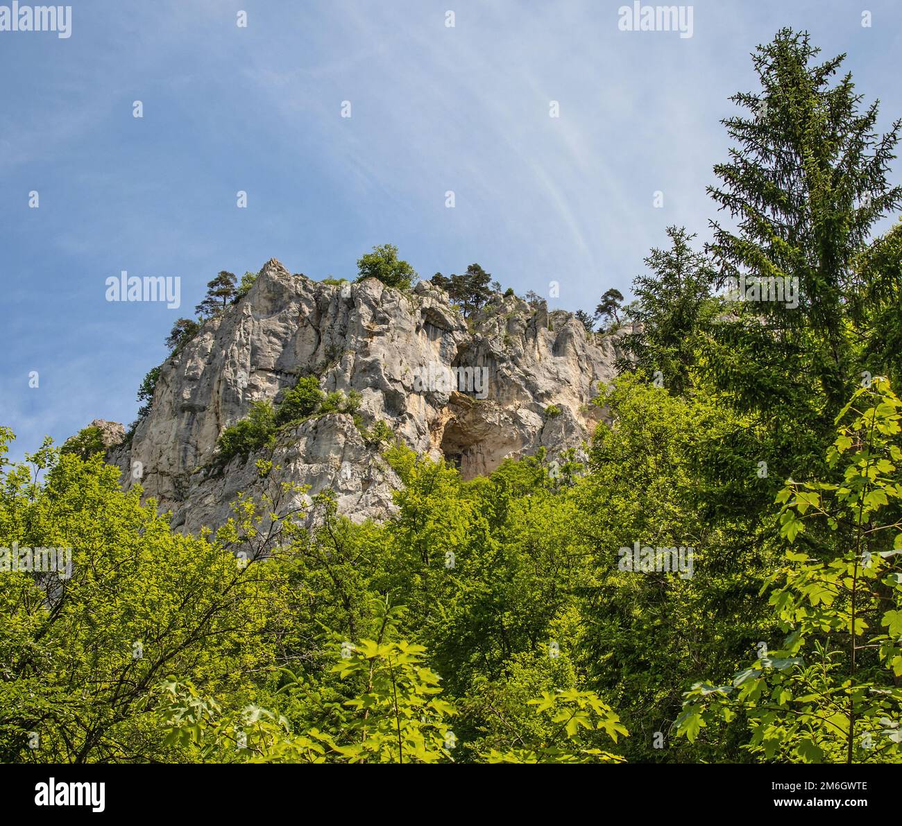 Rock landscape in the Danube valley near Beuron Stock Photo - Alamy