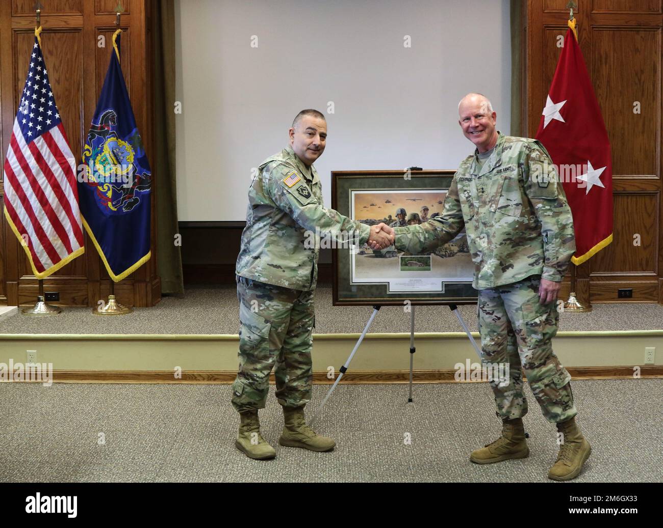 Maj. Gen. Mark McCormack, left, commanding general, 28th Infantry ...