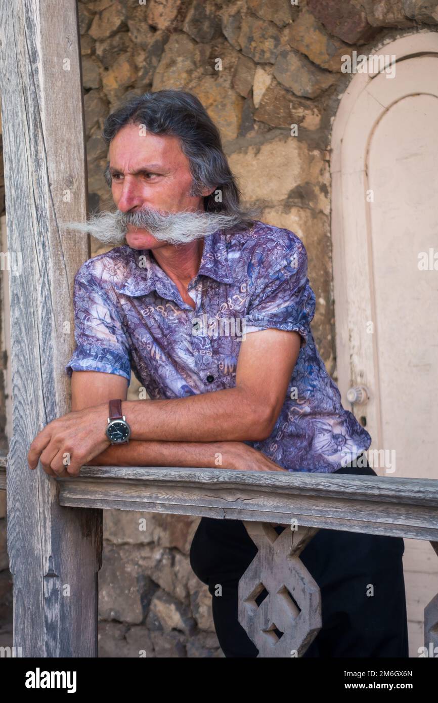 Faces of Turkey: Turkish Man with Handlebar Mustache Stock Photo - Alamy