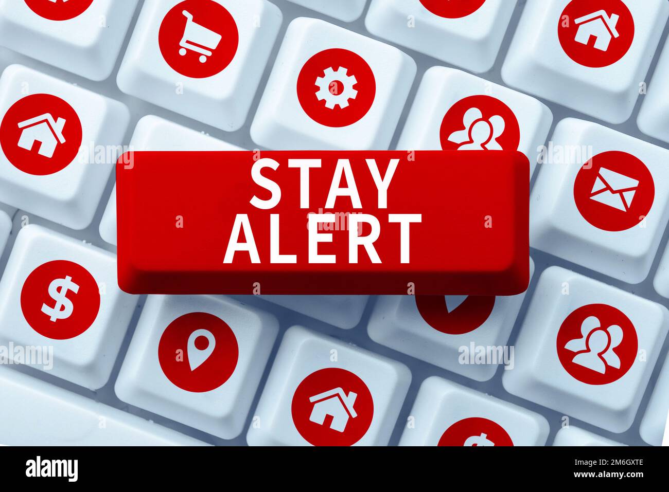 Text sign showing Stay Alert. Business concept Paying full attention to ...