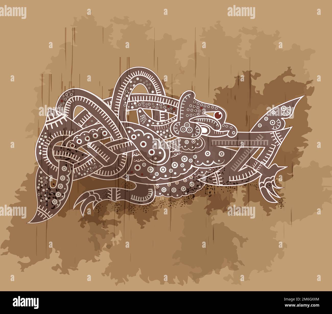 Slavic grunge flying worm Stock Photo - Alamy