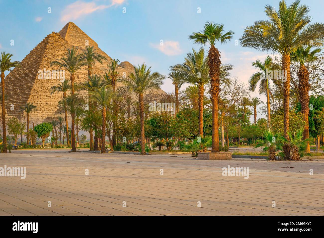 Park and pyramids Stock Photo - Alamy