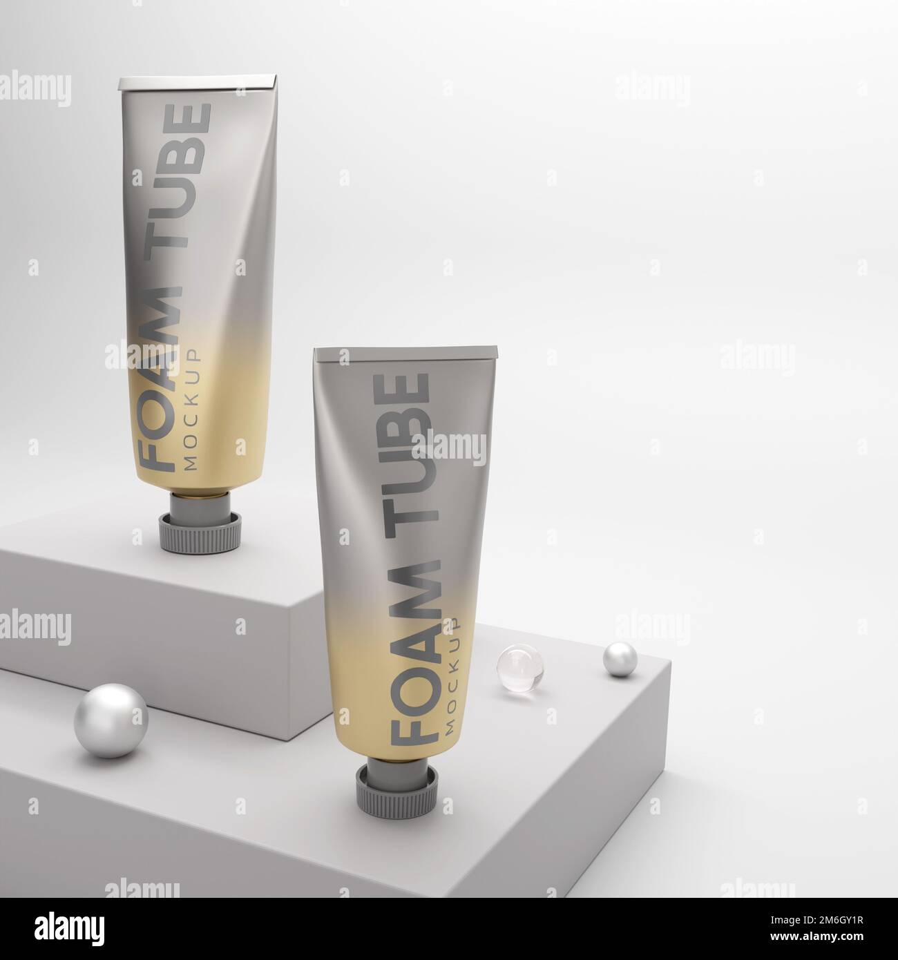 3D rendering facial foam tube mockup Stock Photo - Alamy