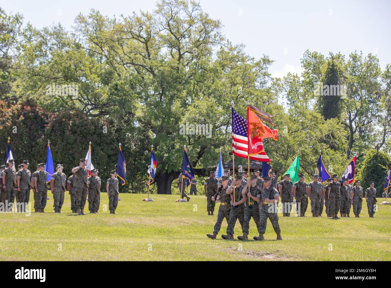 A U S Marine Corps Color Guard With Combat Logistics Regiment 2