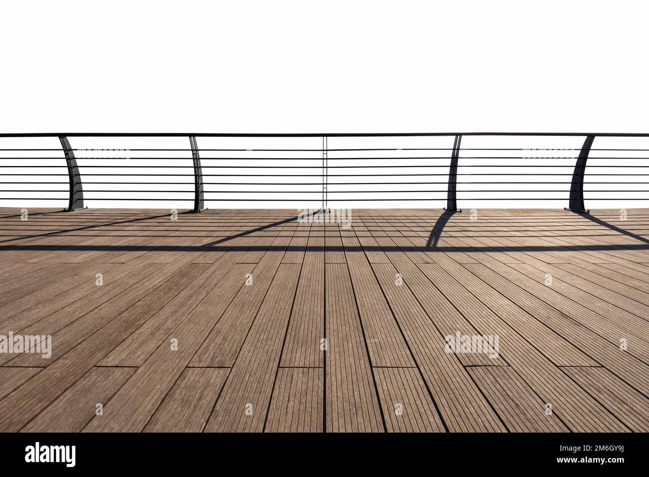 Wooden floor and outdoor railings isolated Stock Photo - Alamy
