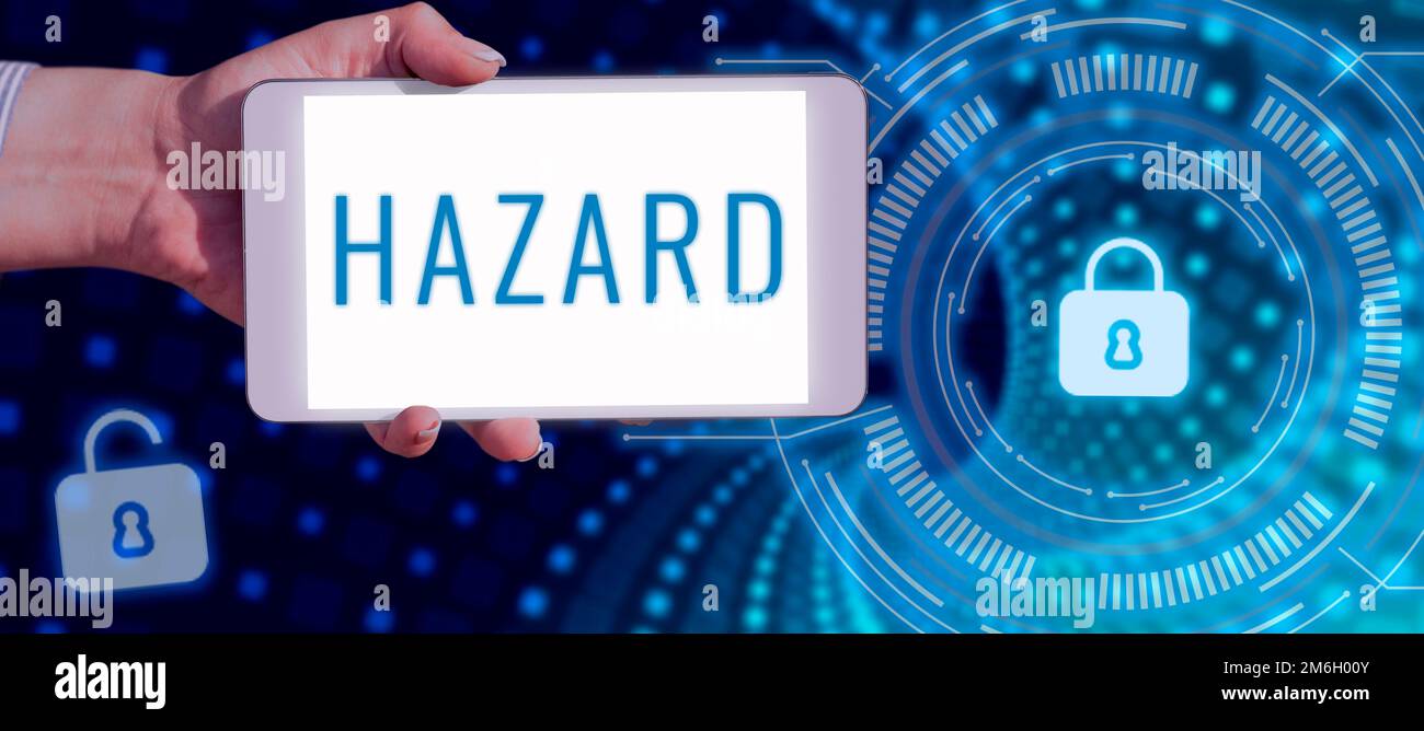 Inspiration showing sign Hazard. Business approach account or statement ...