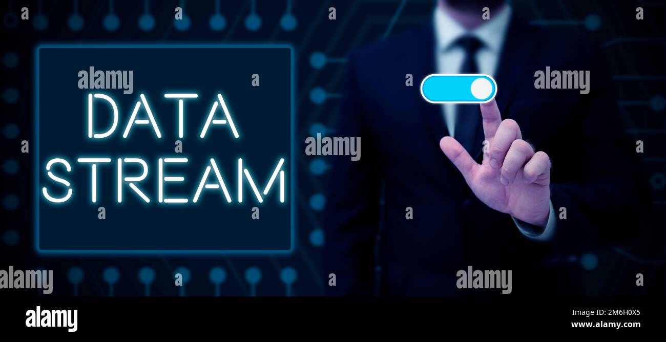 Conceptual caption Data Stream. Internet Concept sequence of digitally ...