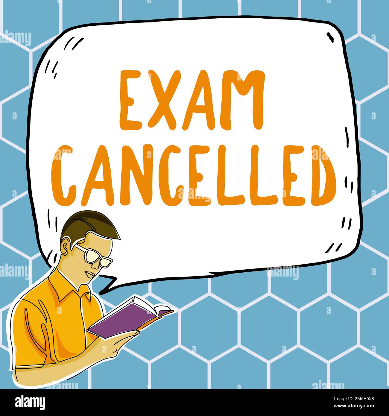 Text caption presenting Exam Cancelled. Conceptual photo the precise ...