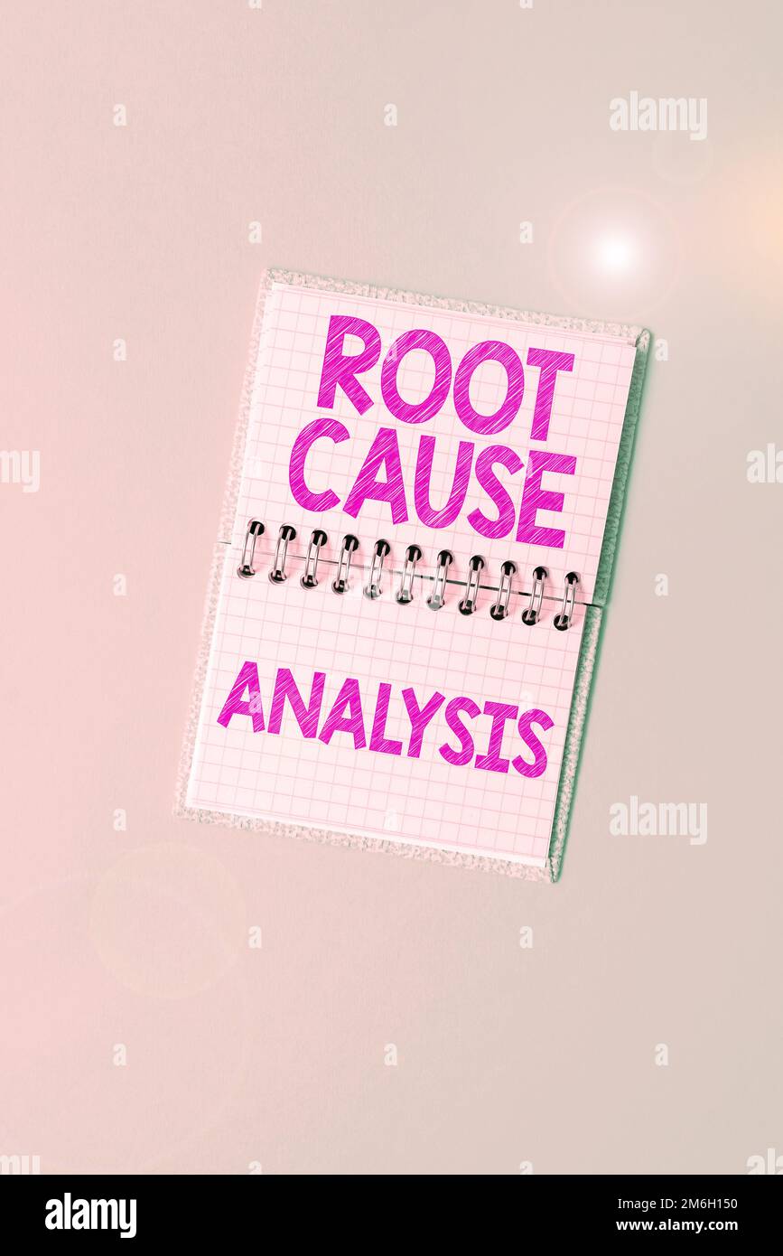 Hand writing sign Root Cause Analysis. Business overview Method of ...