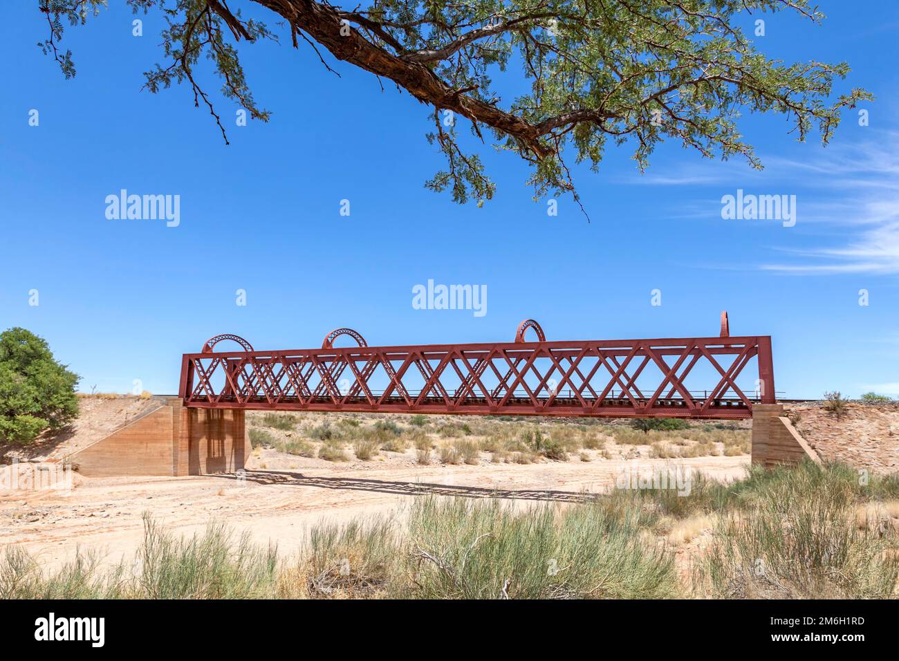 Gaab Riviere with railway bridge, Namibia Stock Photo - Alamy