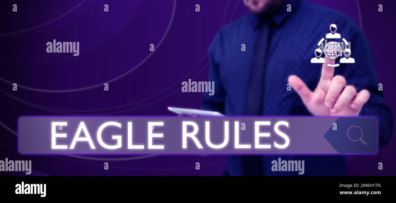 Sign displaying Eagle Rules. Business approach a huge set of design ...