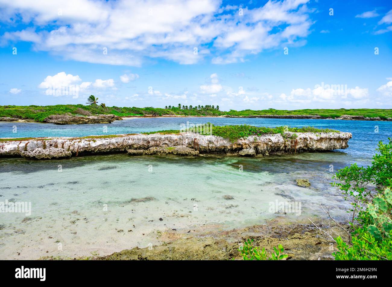 Uninhabited island in the caribbean and atlantic ocean on the border ...