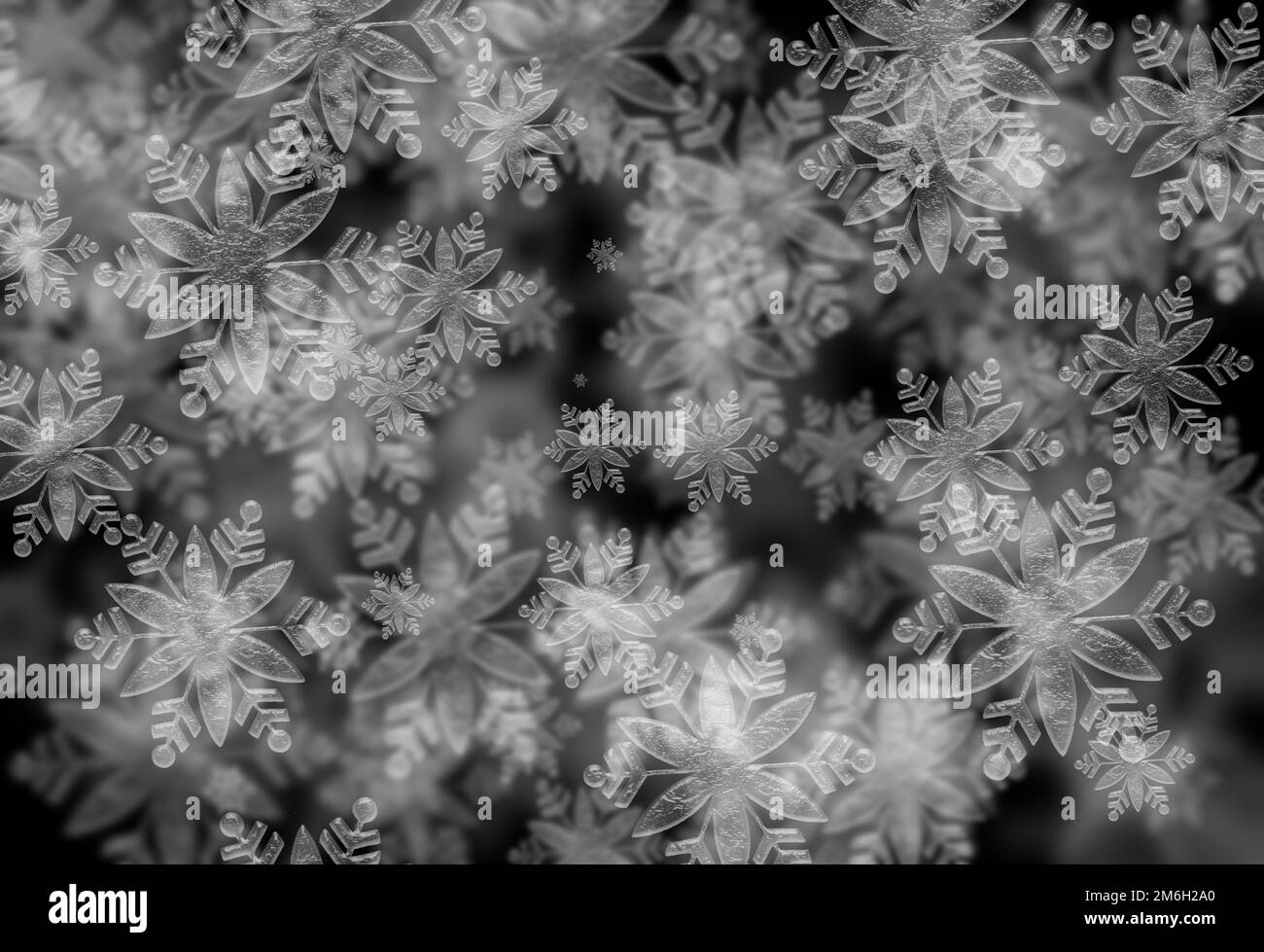 Digitally created high resolution silver sparkling snowflakes ...