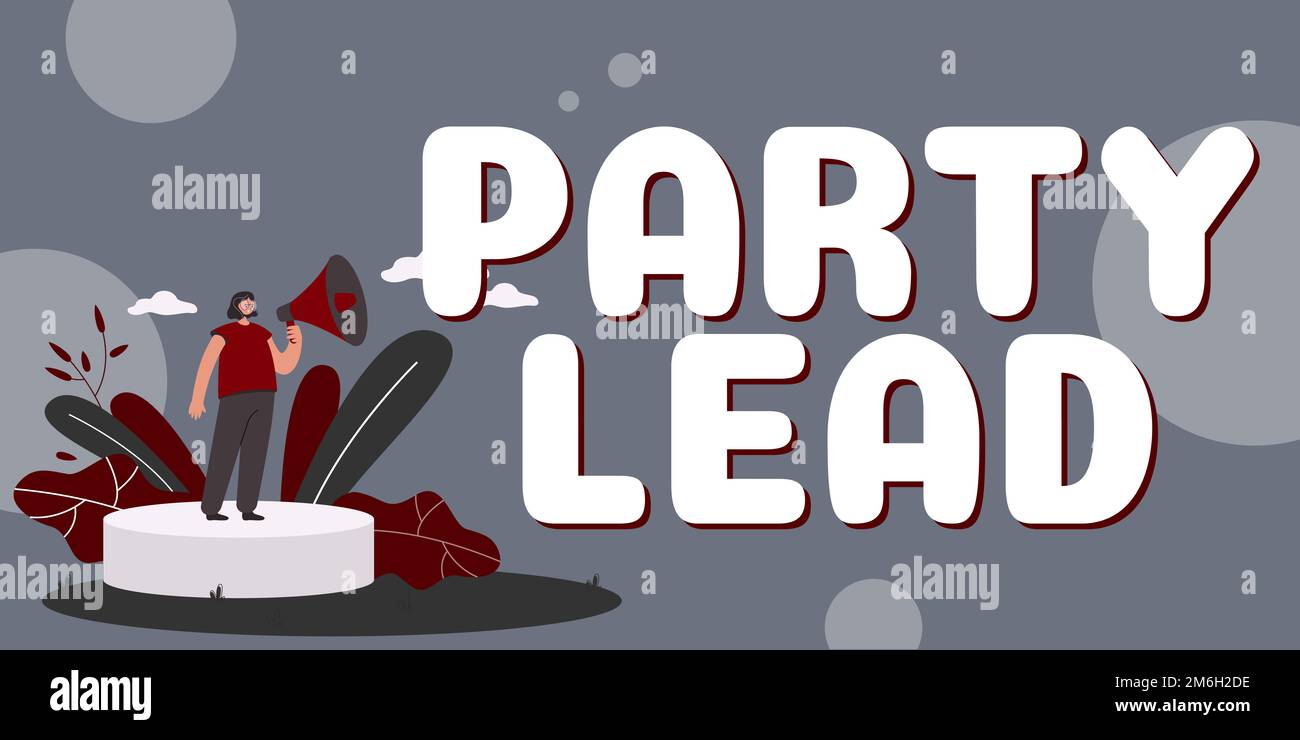 Text caption presenting Party Lead. Business showcase acts as the ...