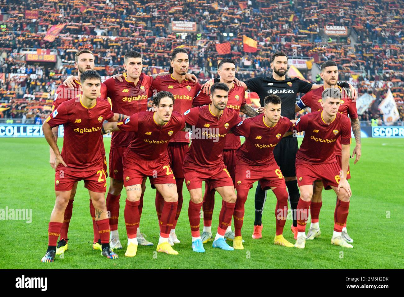 January 4, 2023, Rome, Italy: AS Roma team during the Italian Football ...