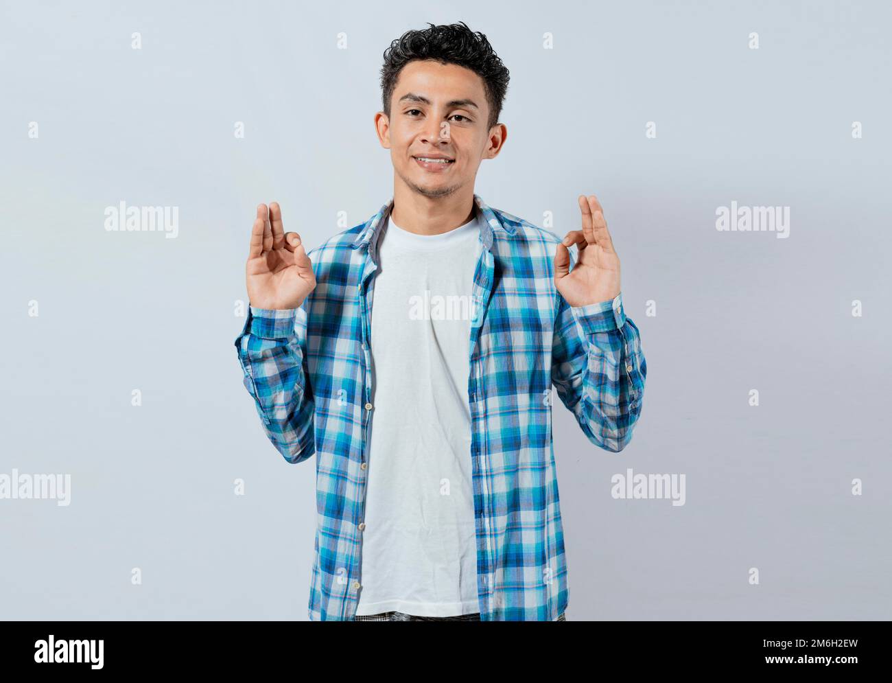 Interpreter man gesturing OK in sign language. Guy gesturing OK in sign ...