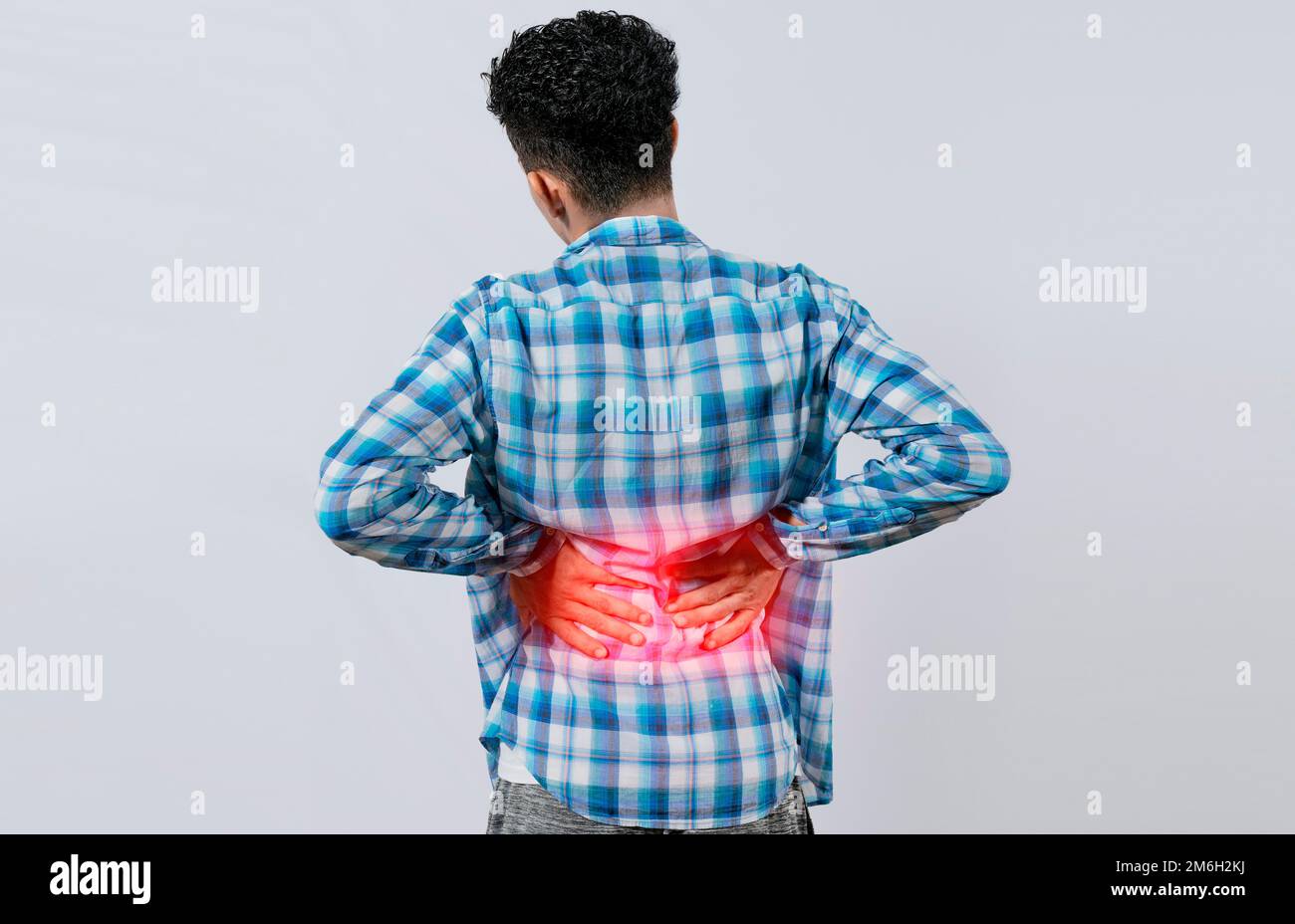 Man with spine and lower back problems, people with lower back pain ...