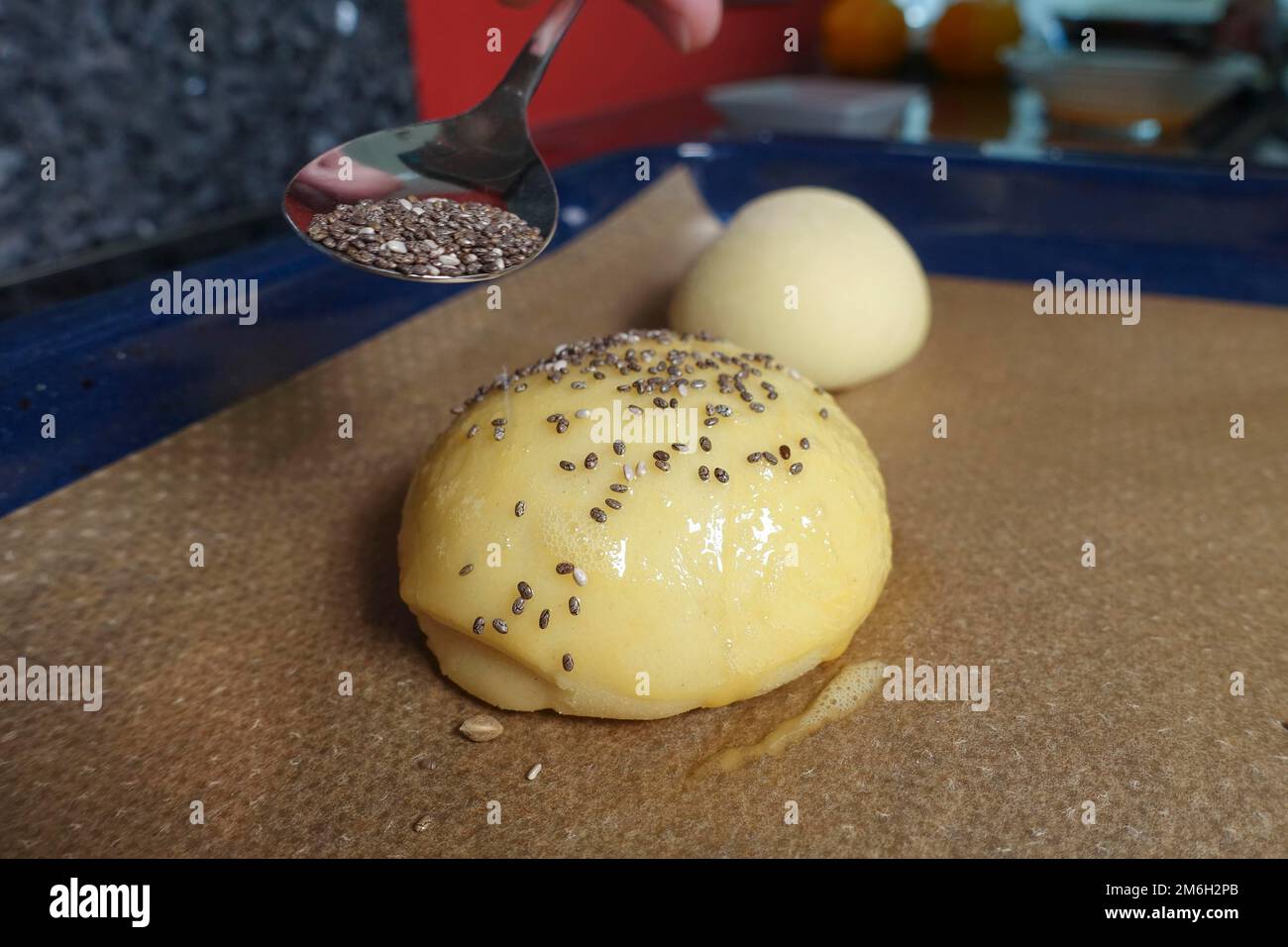 Swabian cuisine, preparation steam noodle burger, hearty, salty, yeast ...