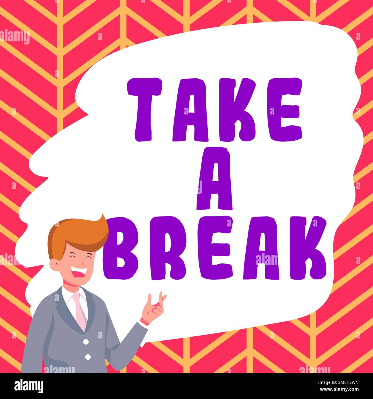 Hand writing sign Take A Break. Business showcase Resting Stop doing ...