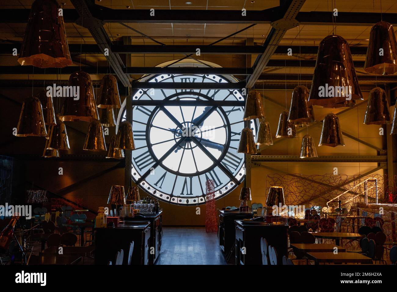 Huge Clock in the Interior of the museum d'Orsay in Paris, France. It ...