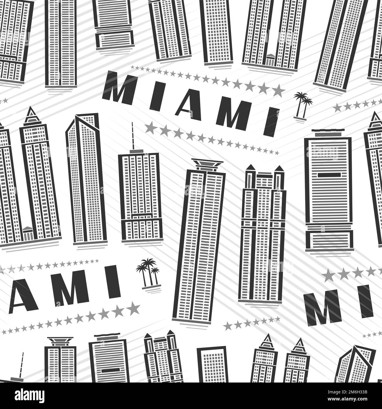 Vector Miami Seamless Pattern, square repeating background with ...