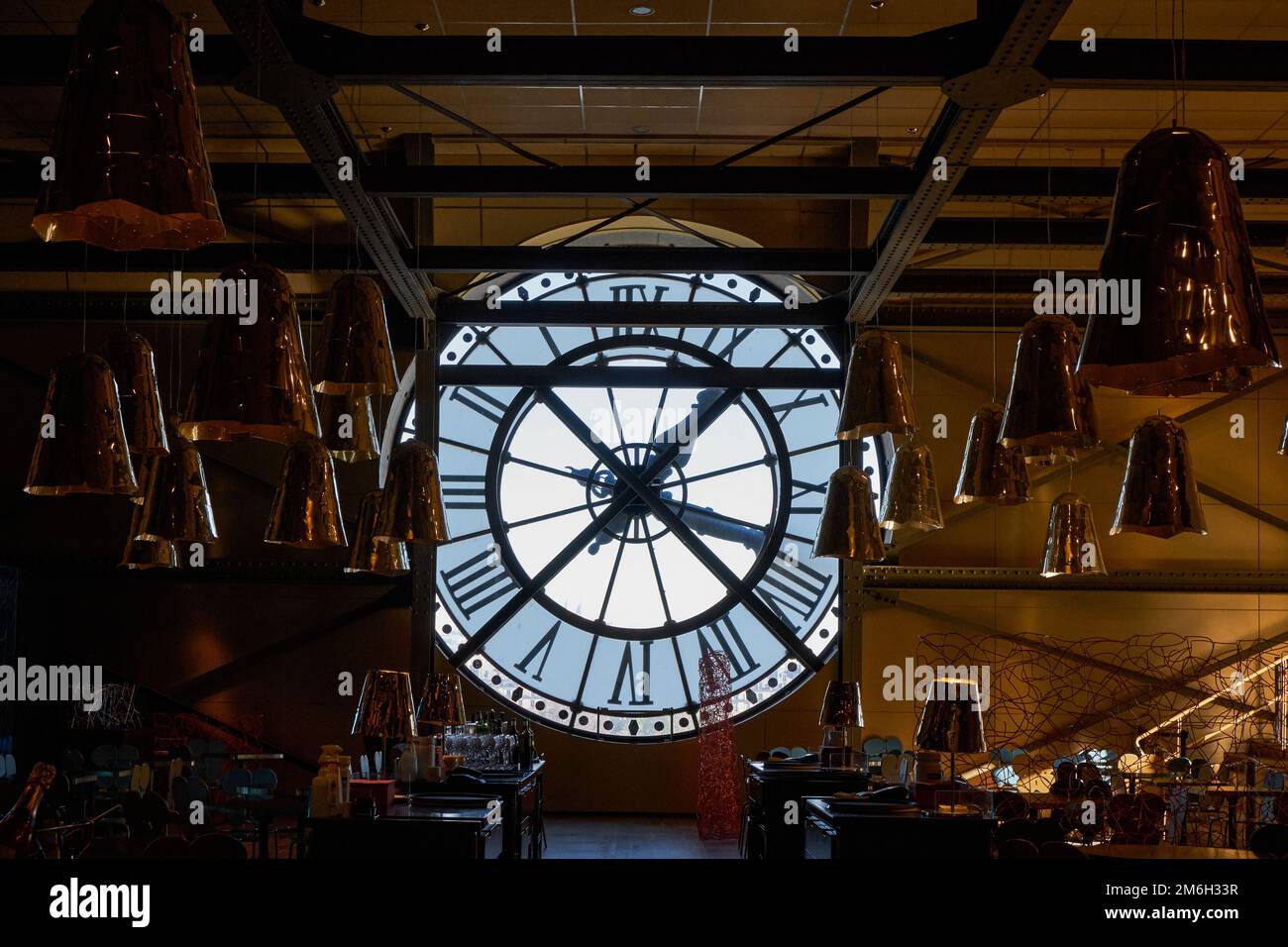 Huge Clock in the Interior of the museum d'Orsay in Paris, France. It ...