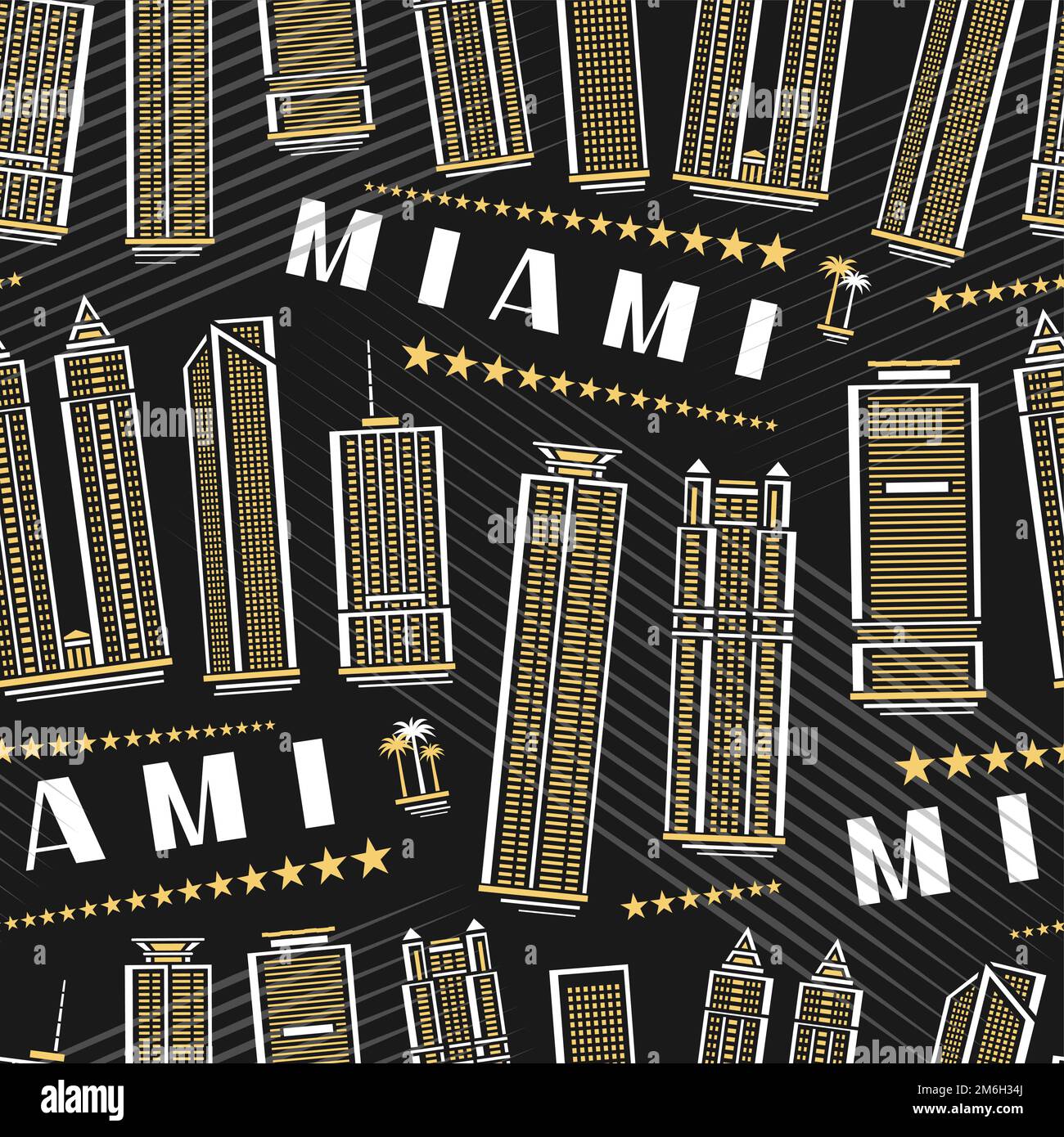Vector Miami Seamless Pattern, square repeating background with ...