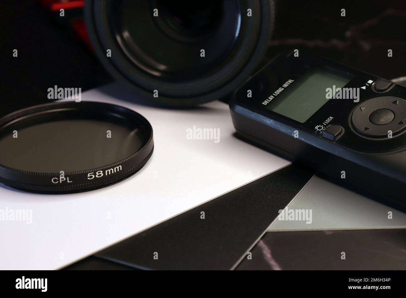 White and gray balance cards for photography, lens and intervalometer ...