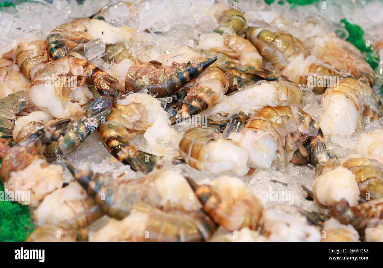 Seafood on ice Stock Photo - Alamy