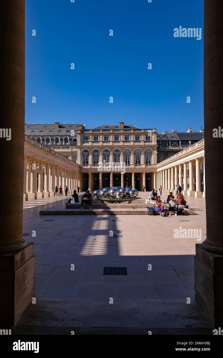 Young People at the Columns of the Palais Royal in Paris, France ...